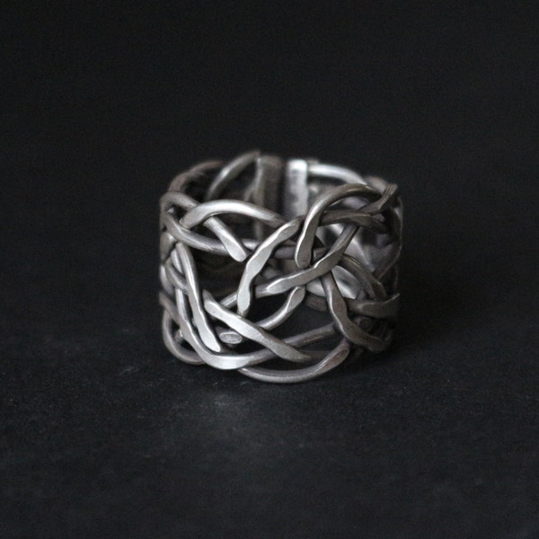 Silver Braided Ring - Etsy