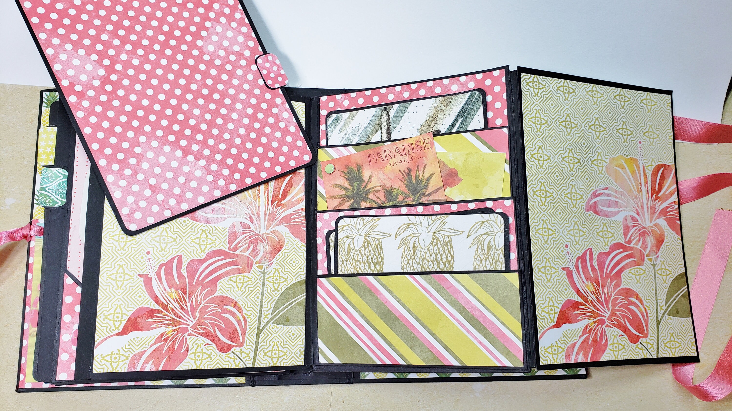 TROPICAL UTOPIA Mini Album Hard Cover Chiffon Flowers Pink Yellow Green ...