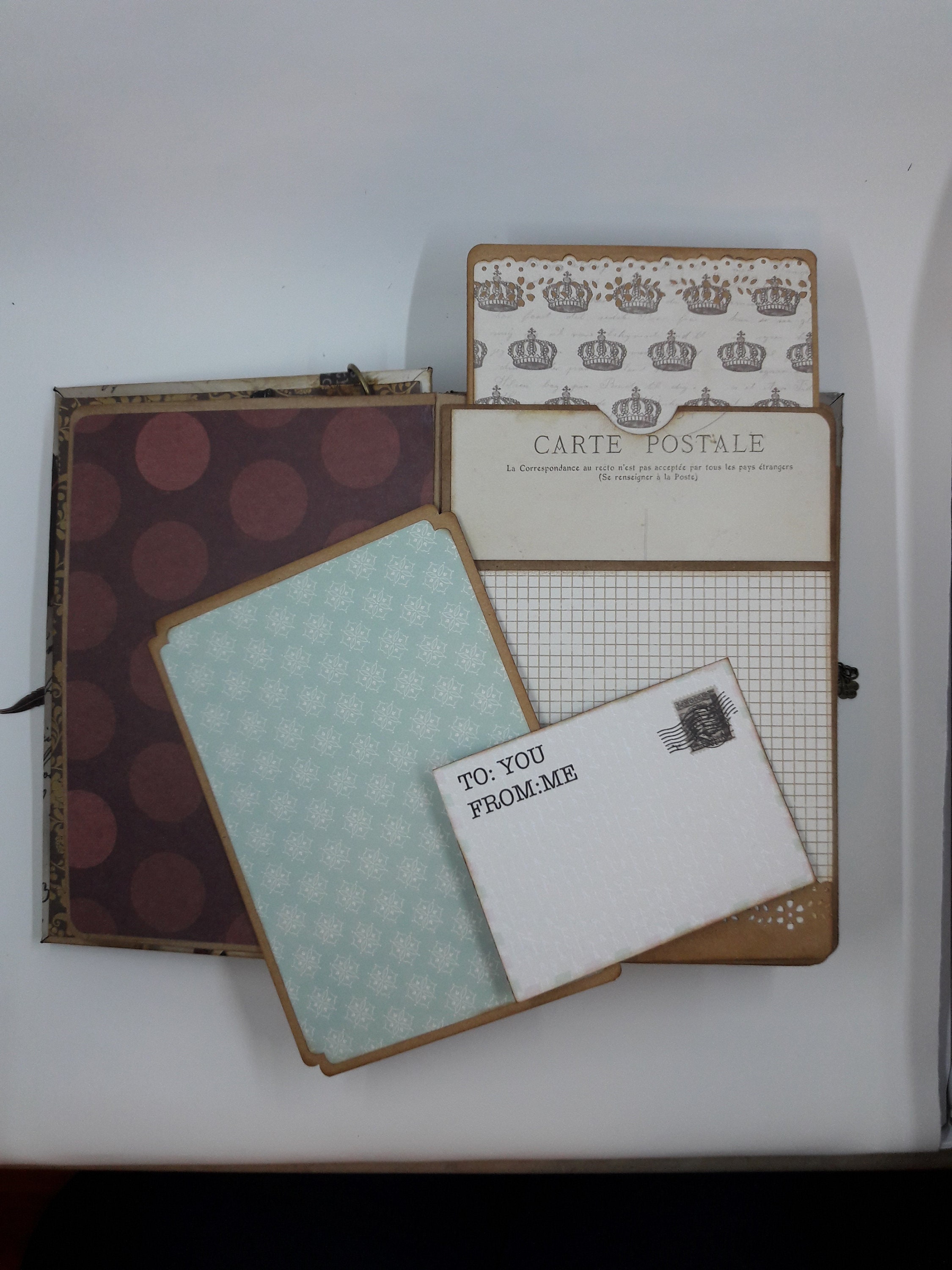 Mini Album CARTE POSTALE Hard Cover 7.75 X 5.75 Gift Scrapbook Diary ...