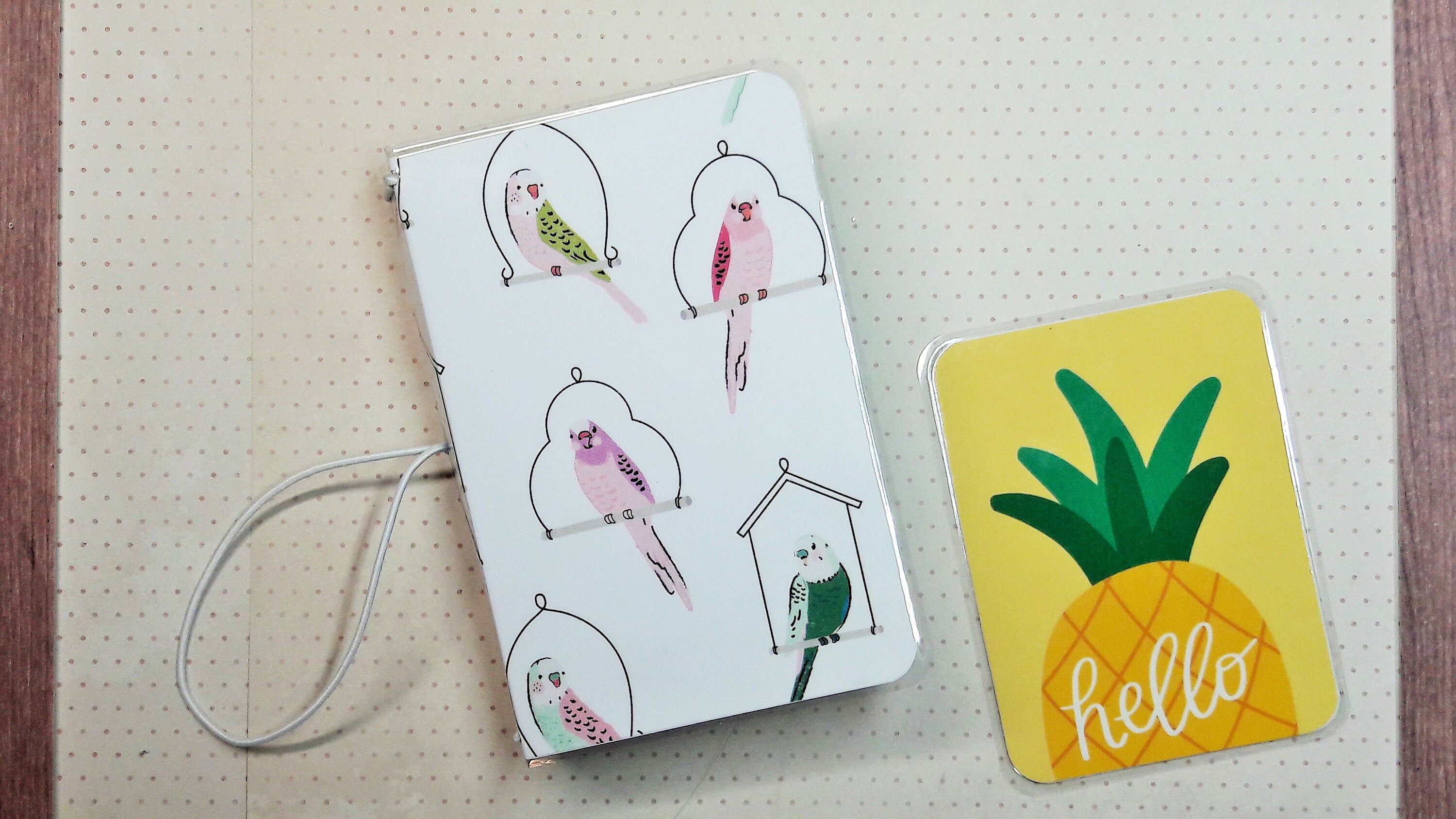 Mini Traveler Notebook 3 Inserts Elastic Closure Laminated Cover and ...