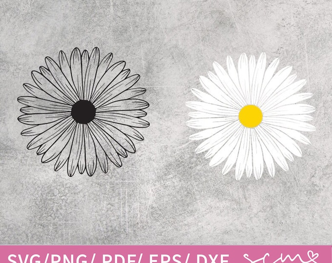 Daisy Flower Svg Png Pdf Ai Dxf File Download - Etsy Canada