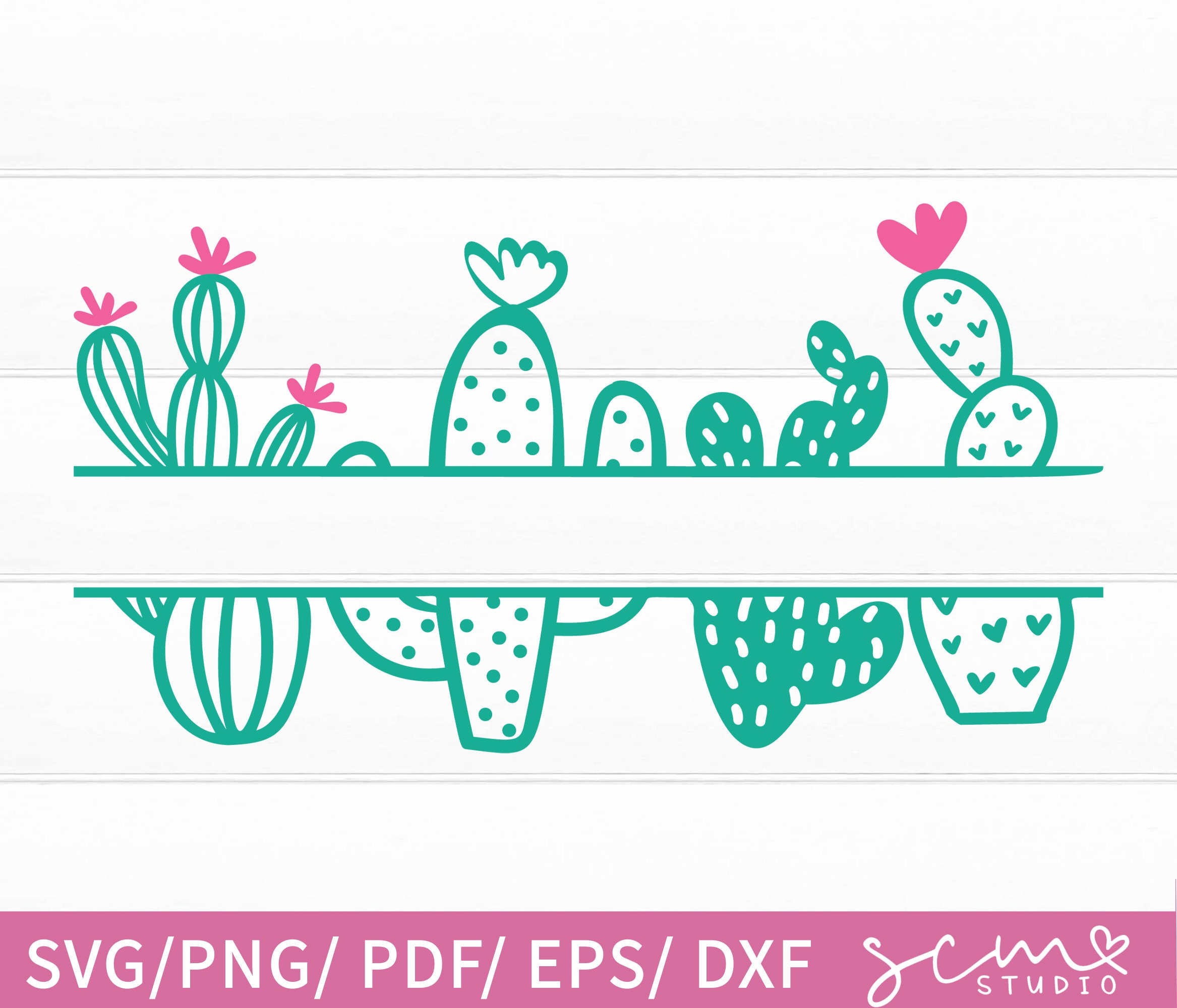 Cactus Monogram SVG Cut Files/ Cactus SVG Design/ Boho Girl - Etsy
