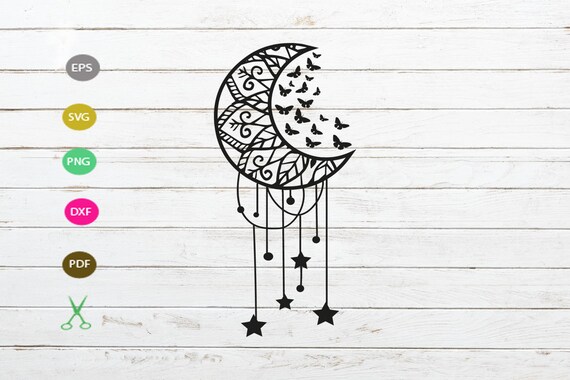 Moon Svg Cut Filemoon Butterfly Svg Filemoon Svg for - Etsy