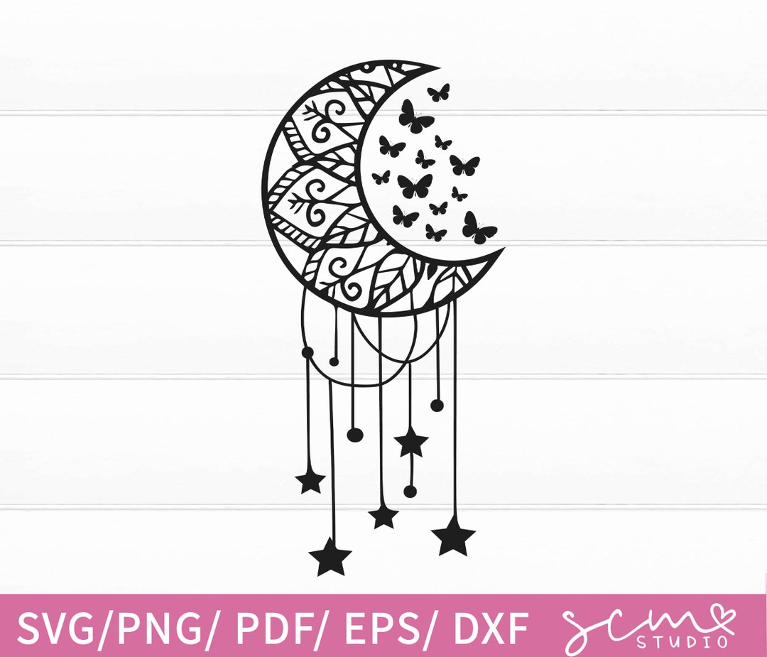 Moon Svg Cut File,moon Butterfly Svg File,moon Svg for Cricut,moon ...