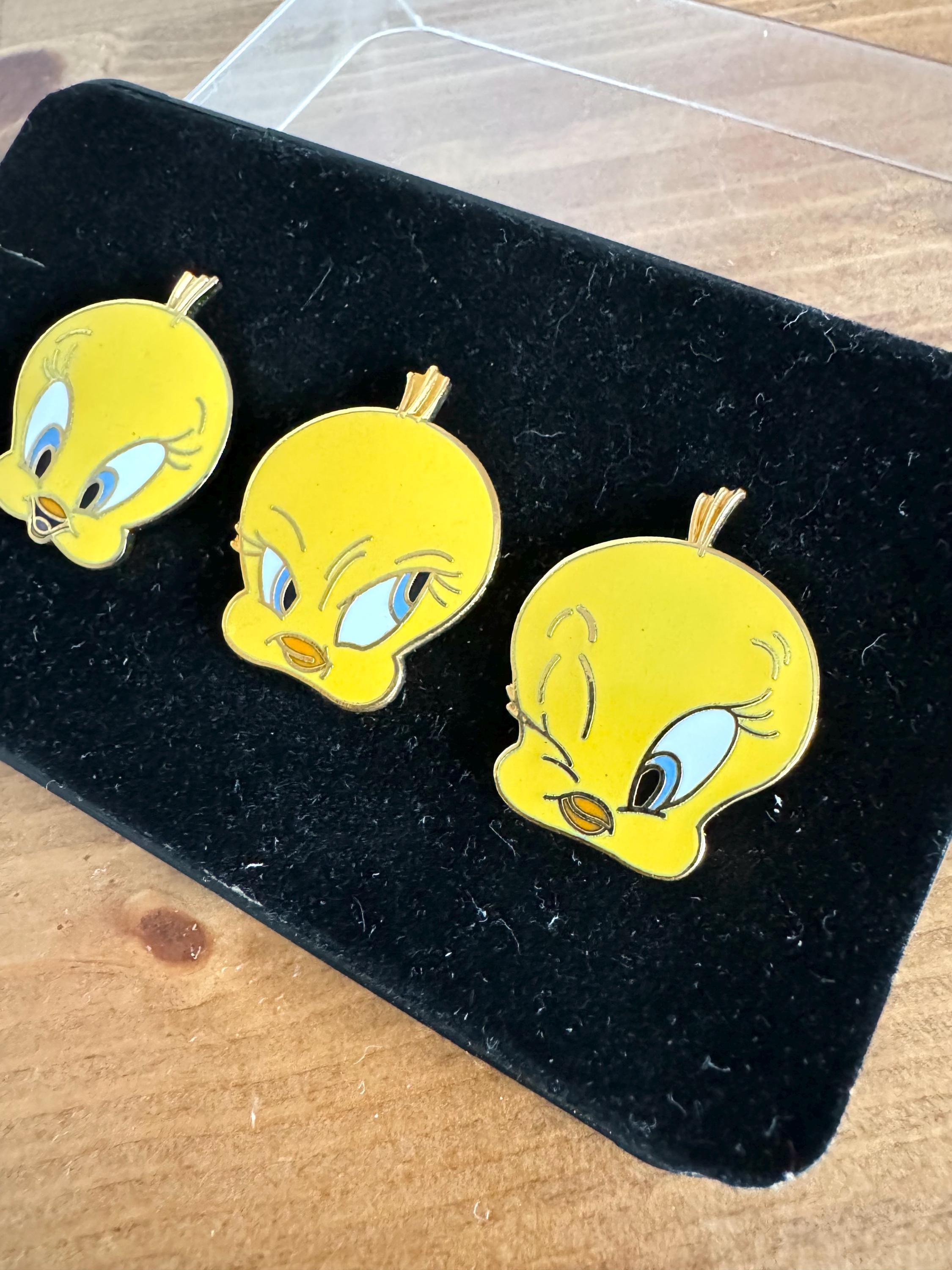Tweety Bird Looney Tunes 3 Enamel Pin Set - Tweety Faces Vintage 1999 ...
