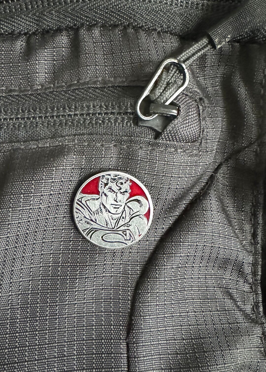 Vintage Superman Round Silver Enamel Pin DC Comics Lapel Pinback Red ...