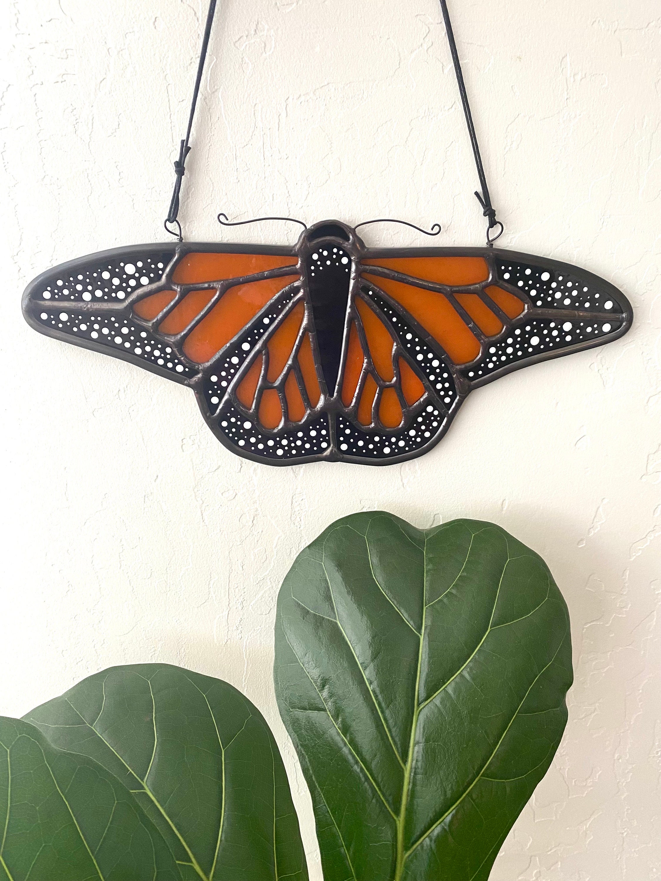 Monarch Butterfly Stained Glass Window Art, Spring, Nature, Home Decor ...