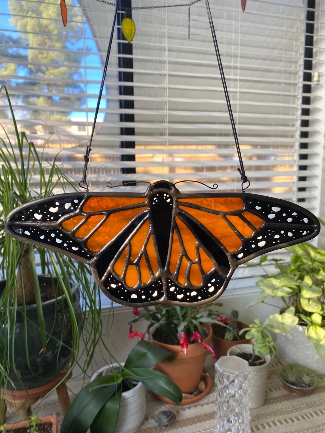 Monarch Butterfly • Stained Glass Window Art, Spring, Nature, Home ...