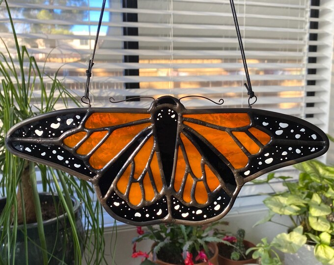 Monarch Butterfly • Stained Glass Window Art, Spring, Nature, Home ...