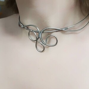 Silver Color Open Choker, 316L Surgical Wire Necklace, Rigid Wire ...