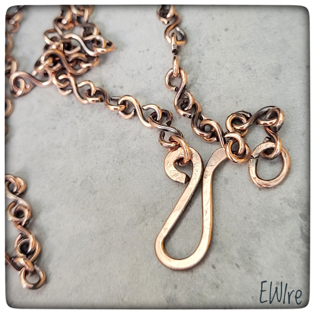 Artisan Original Copper Chain Necklace From Pure Copper Wire, Antiqued ...