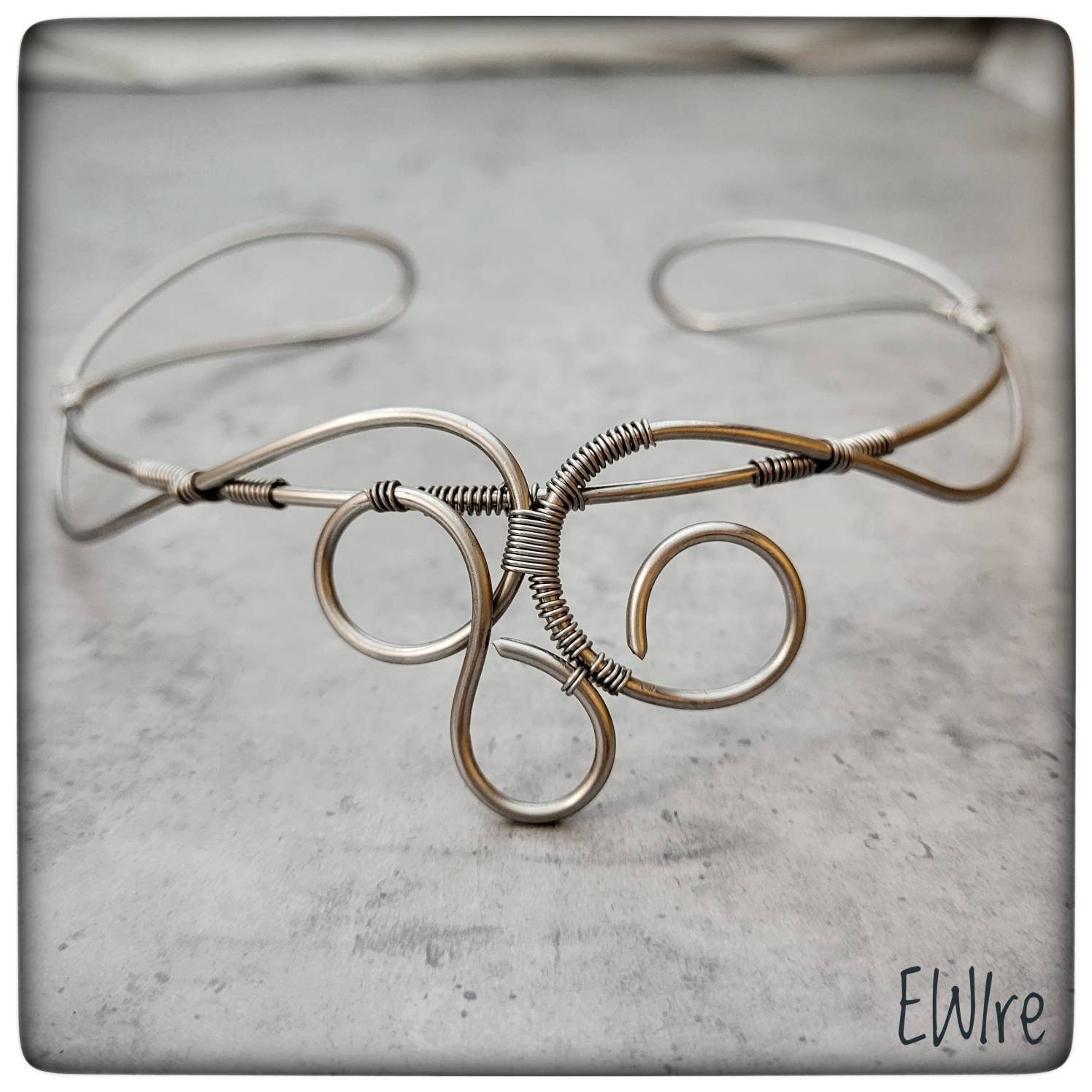 Silver Color Open Choker, 316L Surgical Wire Necklace, Rigid Wire ...