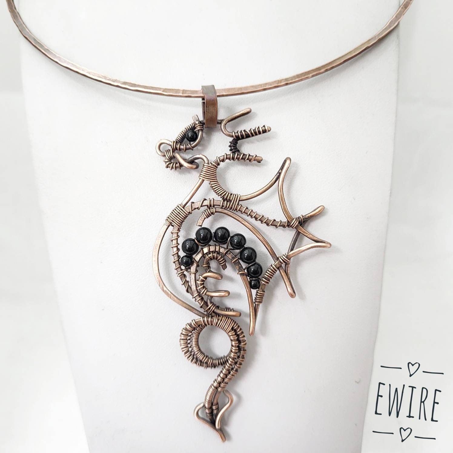 Dragon Copper Pendant,wire Wrapped Dragon, Handmade Dragon,artisan ...