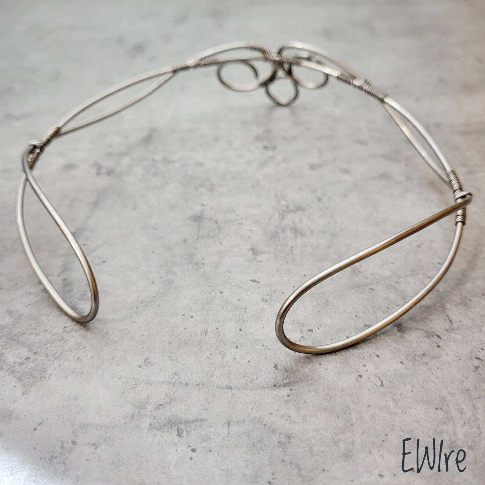 Silver Color Open Choker, 316L Surgical Wire Necklace, Rigid Wire ...