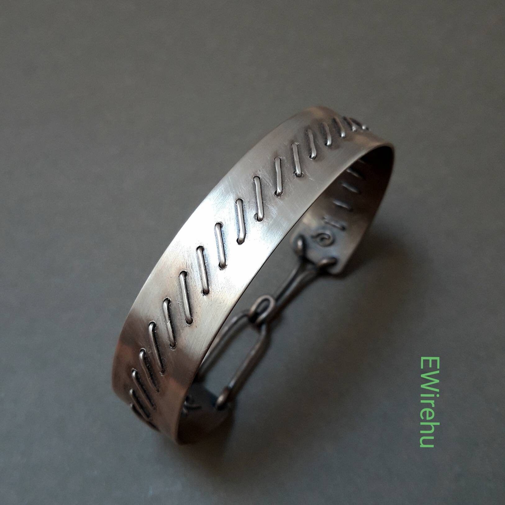 Unique Copper Bracelet With Line Patternhandmade Copper - Etsy