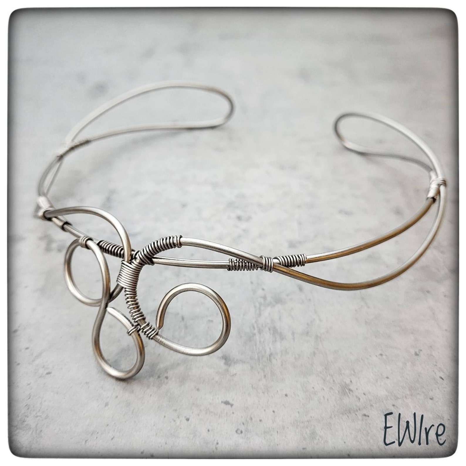 Silver Color Open Choker, 316L Surgical Wire Necklace, Rigid Wire ...