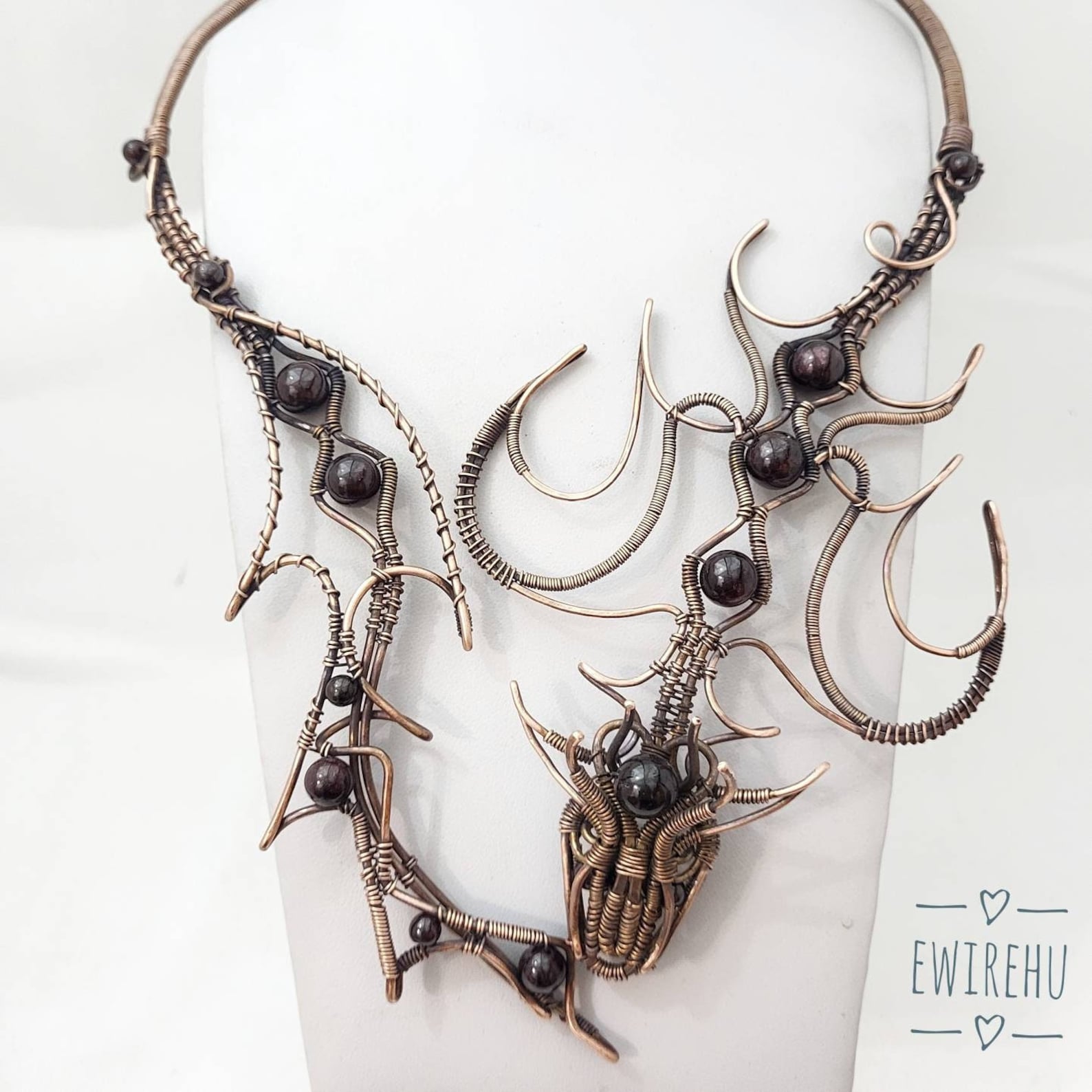 Dragon Open Necklace Fantasy Copper Necklace Copper Wire - Etsy