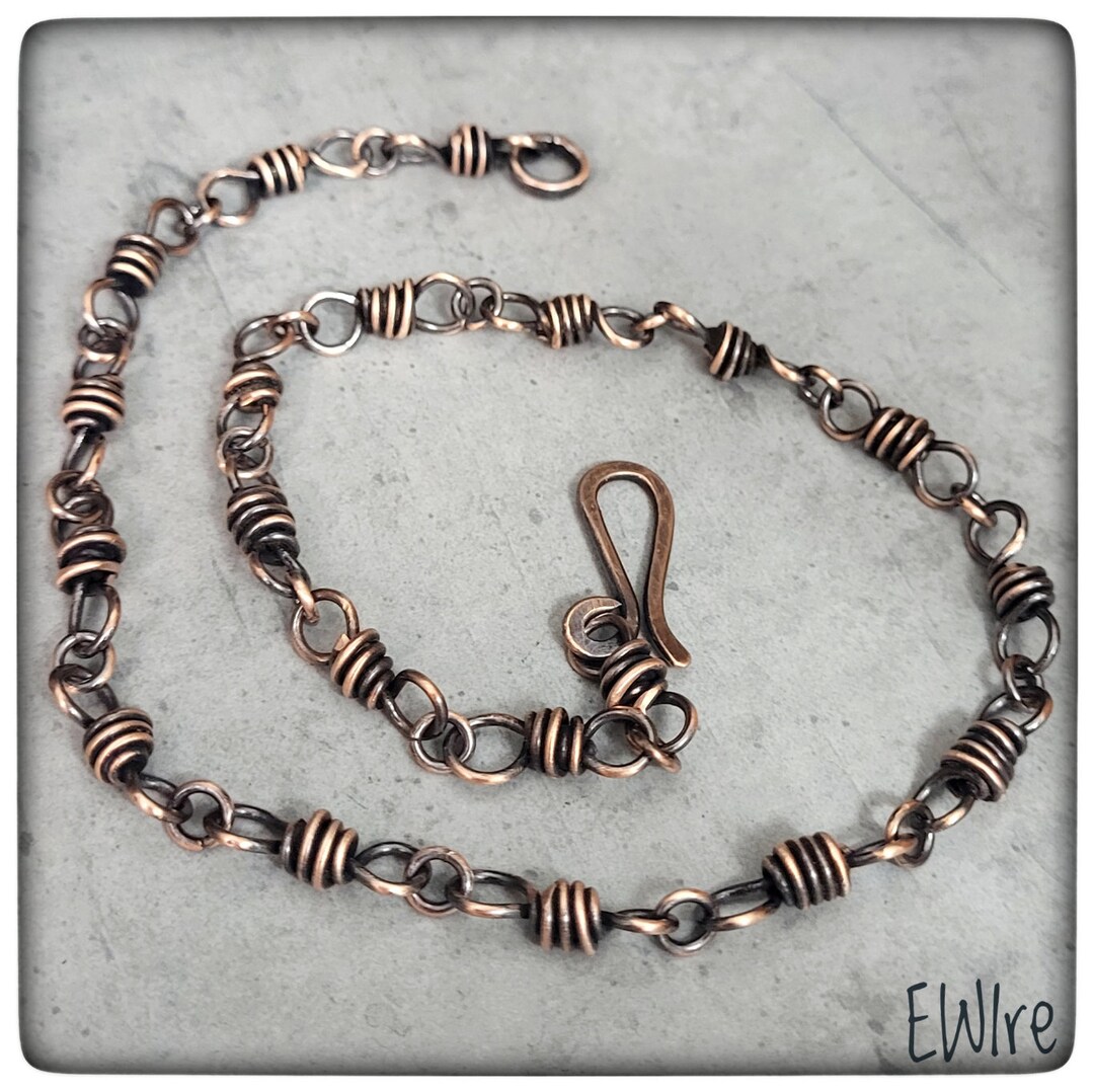 Artisan Original Copper Chain Necklace From Pure Copper Wire, Antiqued ...