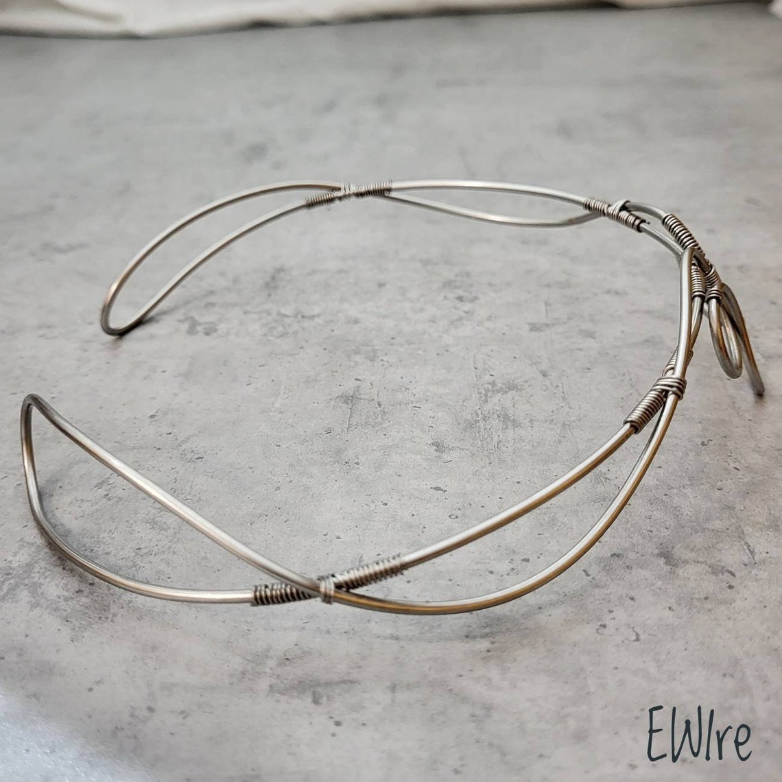 Silver Color Open Choker, 316L Surgical Wire Necklace, Rigid Wire ...