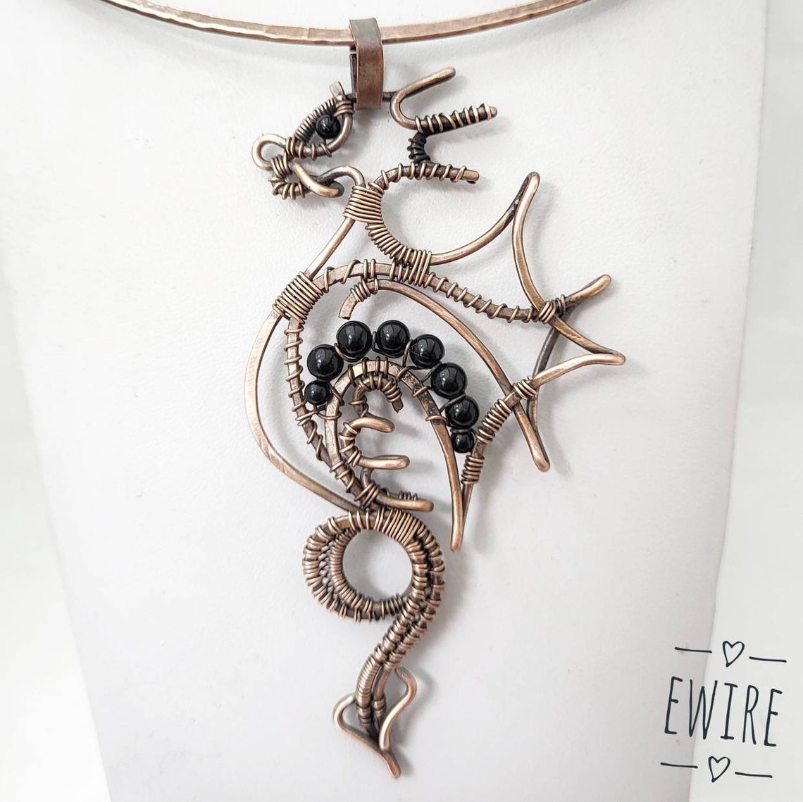 Dragon Copper Pendantwire Wrapped Dragon Handmade - Etsy