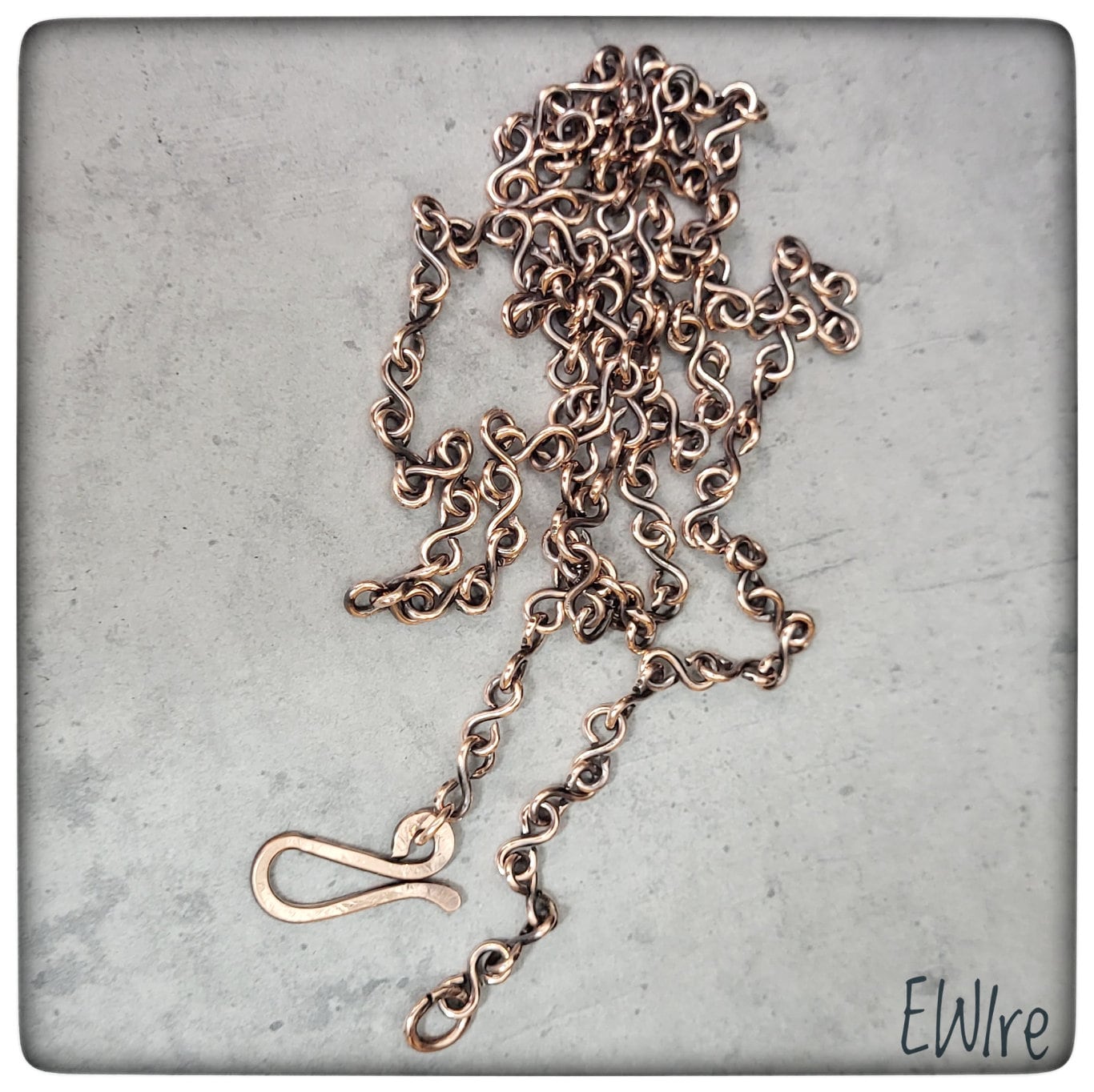 Artisan Original Copper Chain Necklace From Pure Copper Wire, Antiqued ...