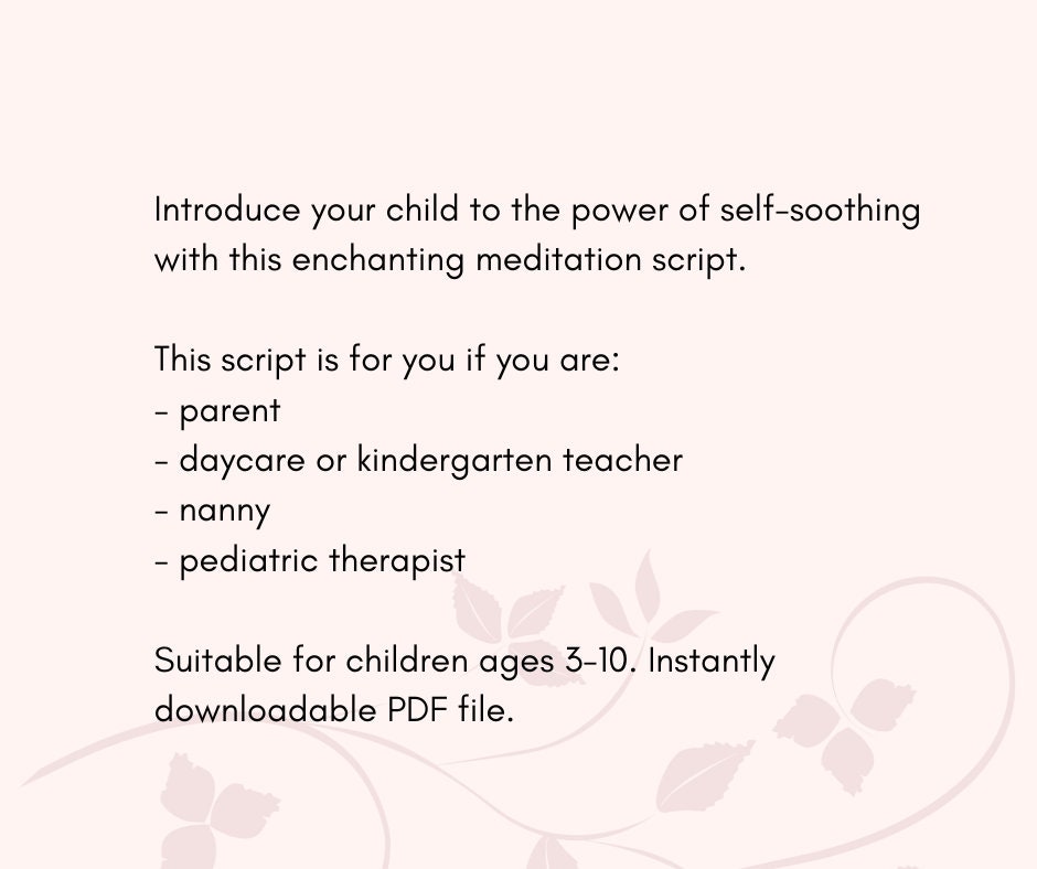 Meditation Script for Kids Guided Self-soothing Practice for Children ...