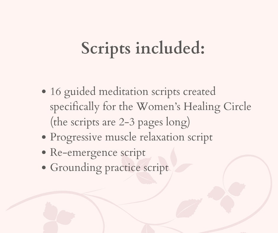 Women's Healing Circle: Pack of 16 Meditations Scripts Womb Healing ...