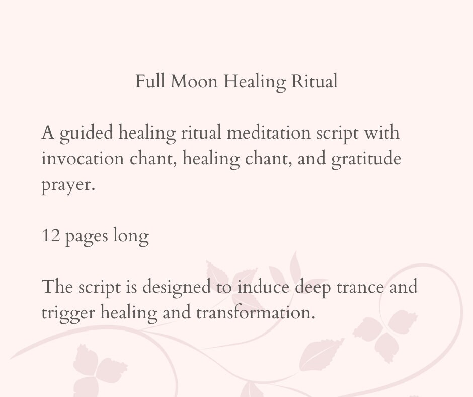 Full Moon Healing Ritual Guided Meditation Script With Chants and ...