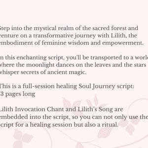 Soul Journey With Lilith. Healing Transformation Sacred Feminine Guided ...