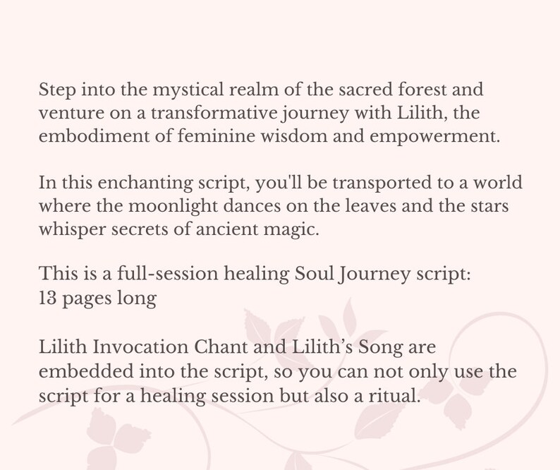 Soul Journey With Lilith. Healing Transformation Sacred Feminine Guided ...