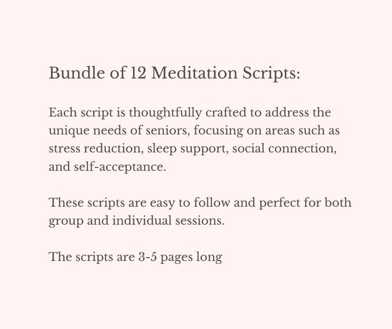 Meditation for Seniors - 12 Scripts Bundle & Resources for ...