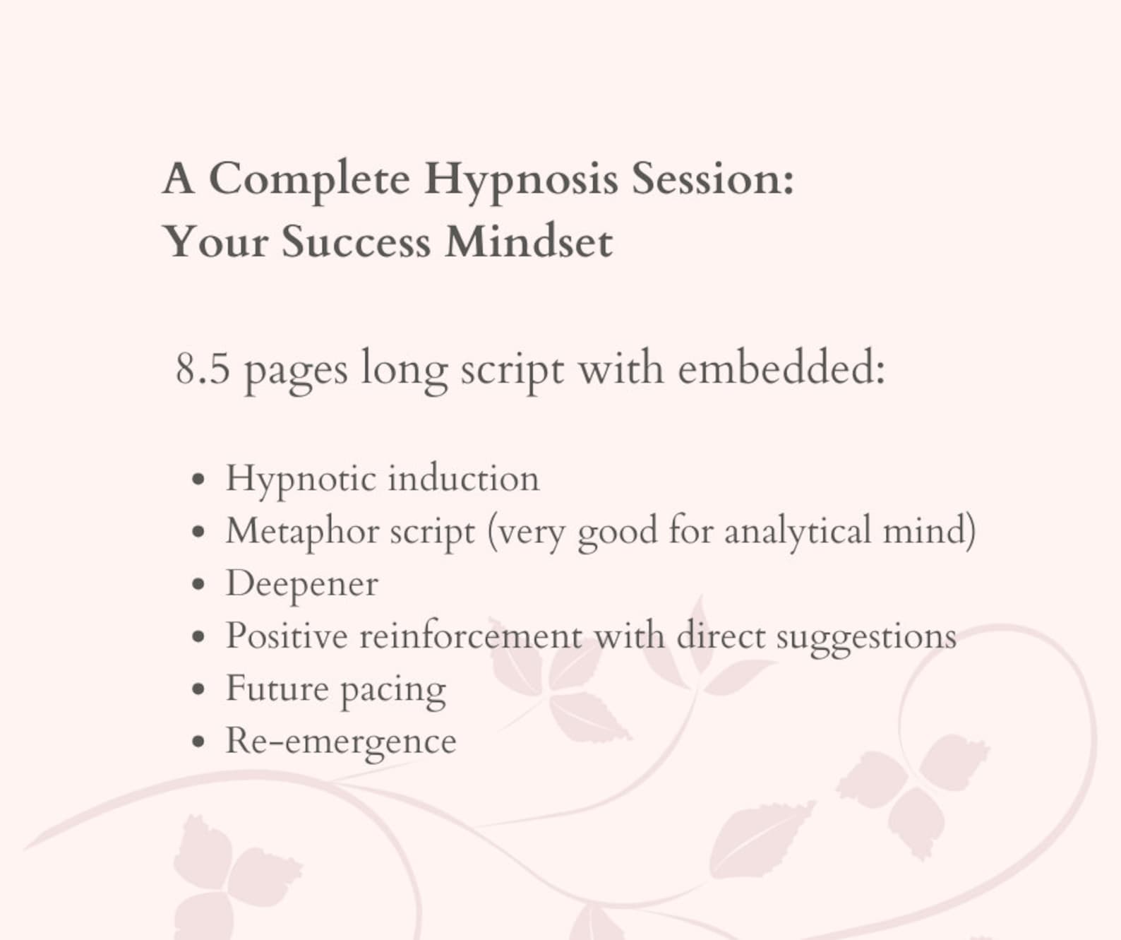 Hypnosis Script Unleash Your Success Mindset Hypnotherapy Guided Deep ...