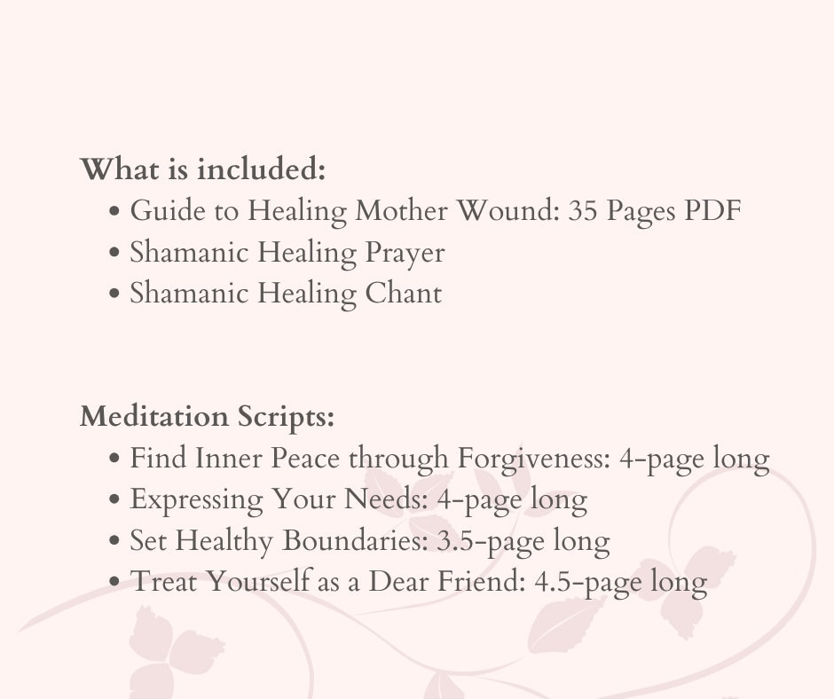 Mother Wound Healing Guide 4 Guided Meditation Scripts Shamanic Healing ...