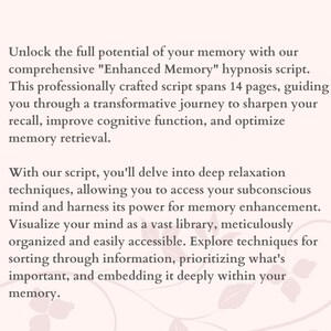 Hypnosis Script Enhanced Memory Parts Therapy Transformative Hypnotherapy - Etsy