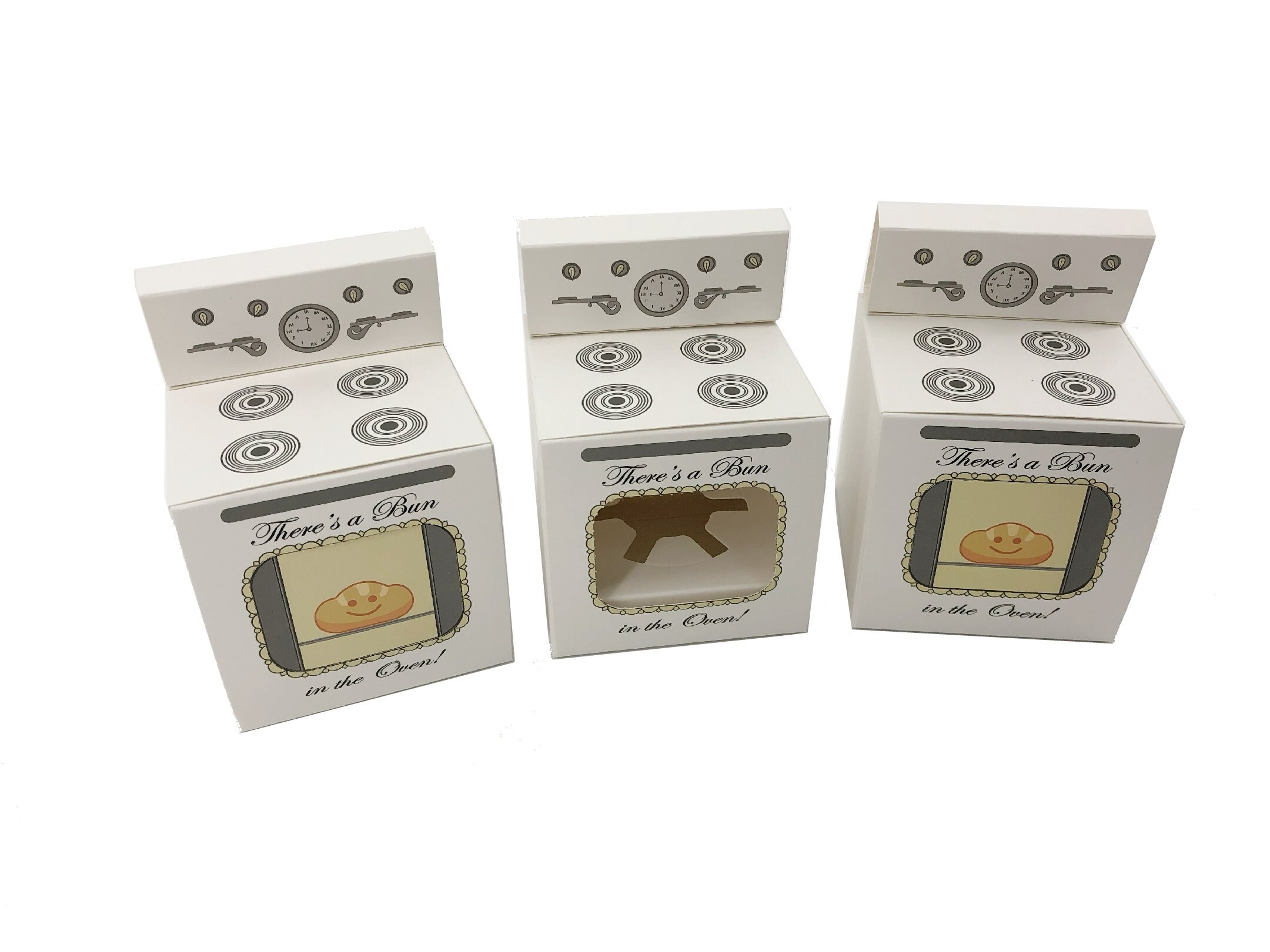 Bun in the Oven Cupcake Boxes, Perfect for Baby Showers and Gender ...
