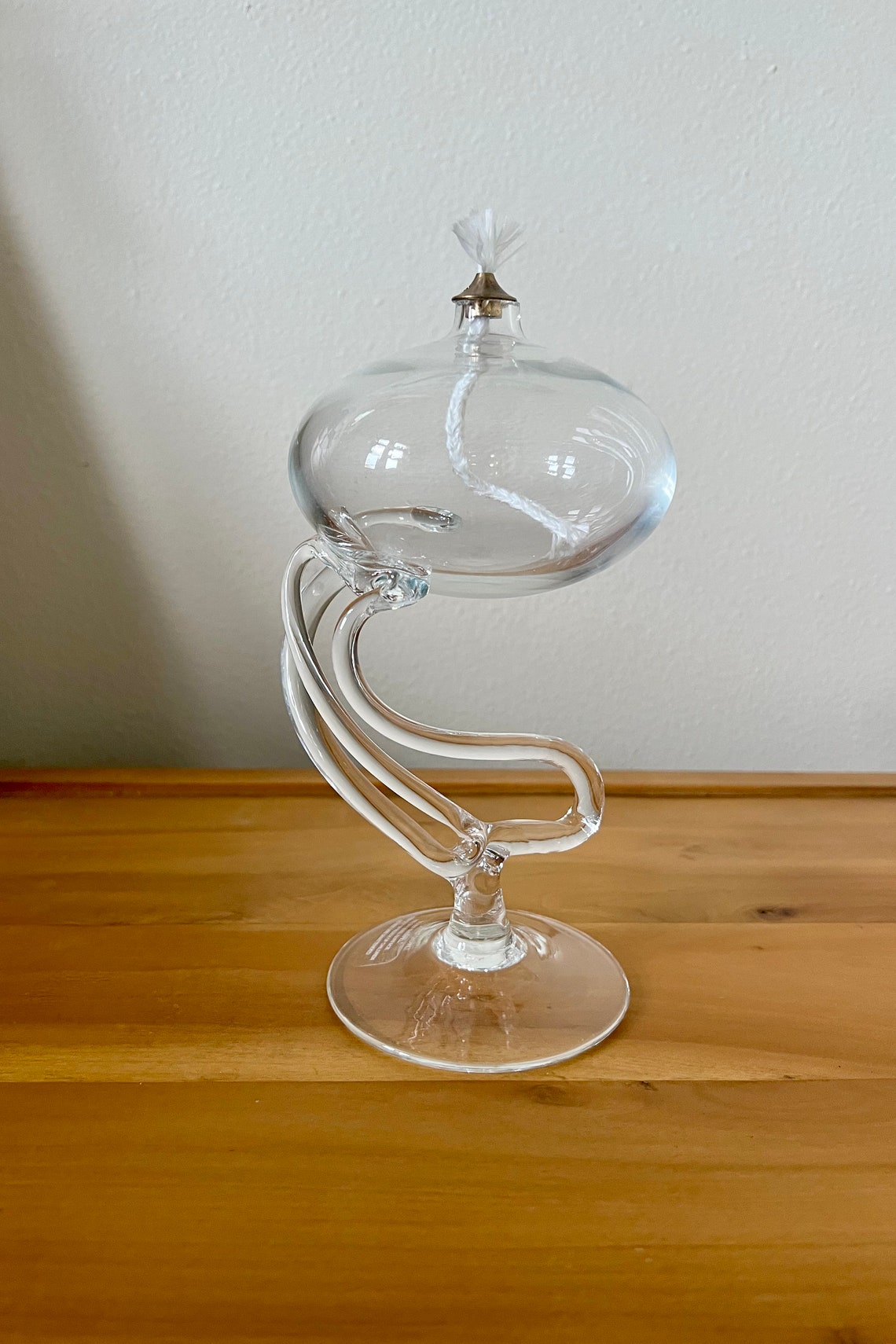 Vintage Krosno Jellyfish Glass Oil Lamp Poland Glassware - Etsy