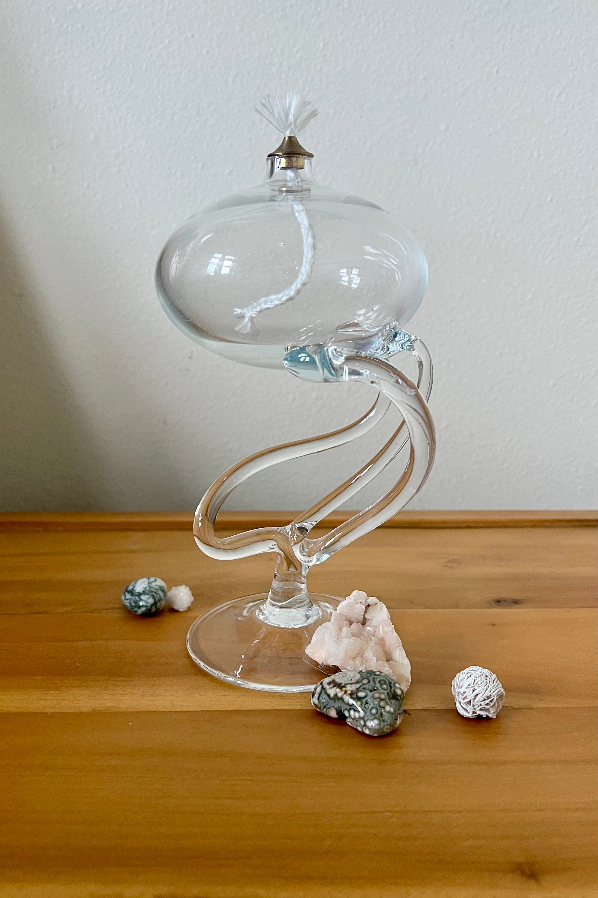 Vintage Krosno Jellyfish Glass Oil Lamp Poland Glassware - Etsy