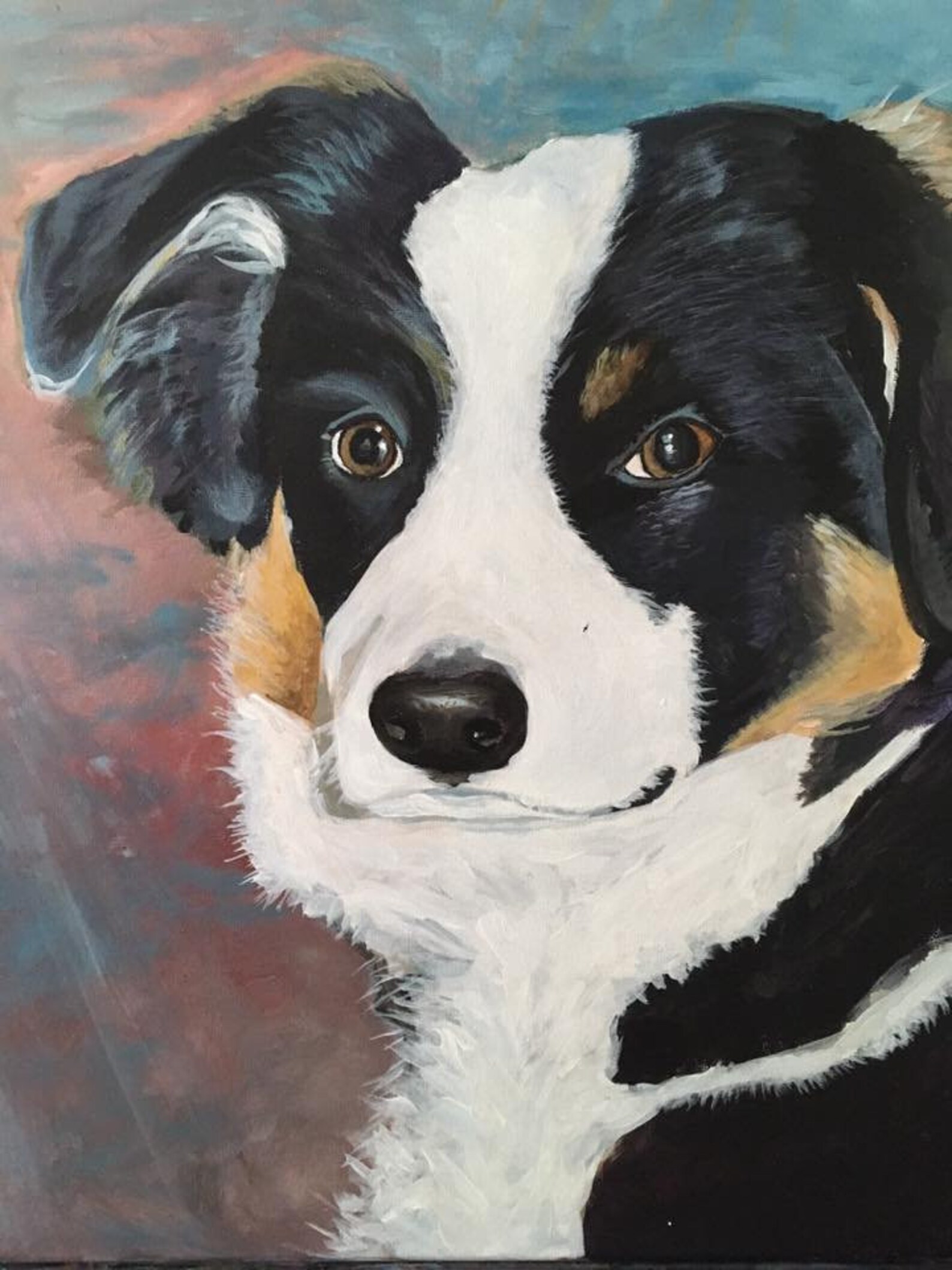 Fuzzy Face, Pet Portrait, Acrylic Painting, Custom Dog Painting, Unique ...