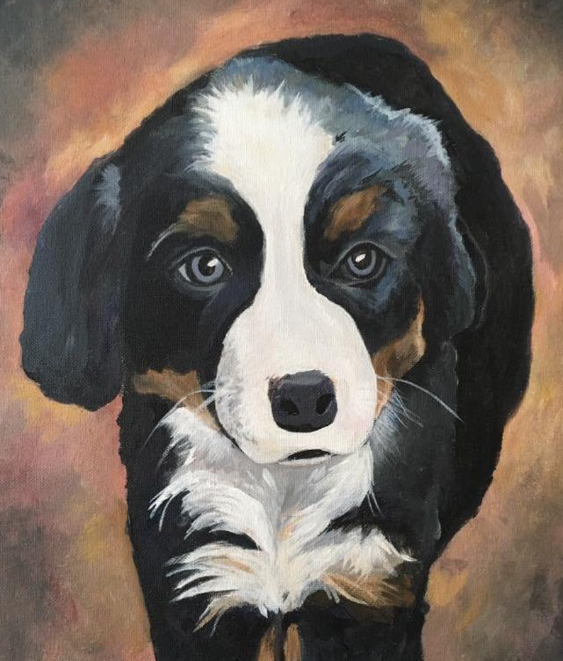 Fuzzy Face, Pet Portrait, Acrylic Painting, Custom Dog Painting, Unique ...
