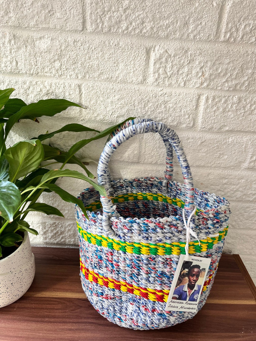 Eco-friendly Basket Sustainable Gift - 100% Recycled Plastic Home Decor ...