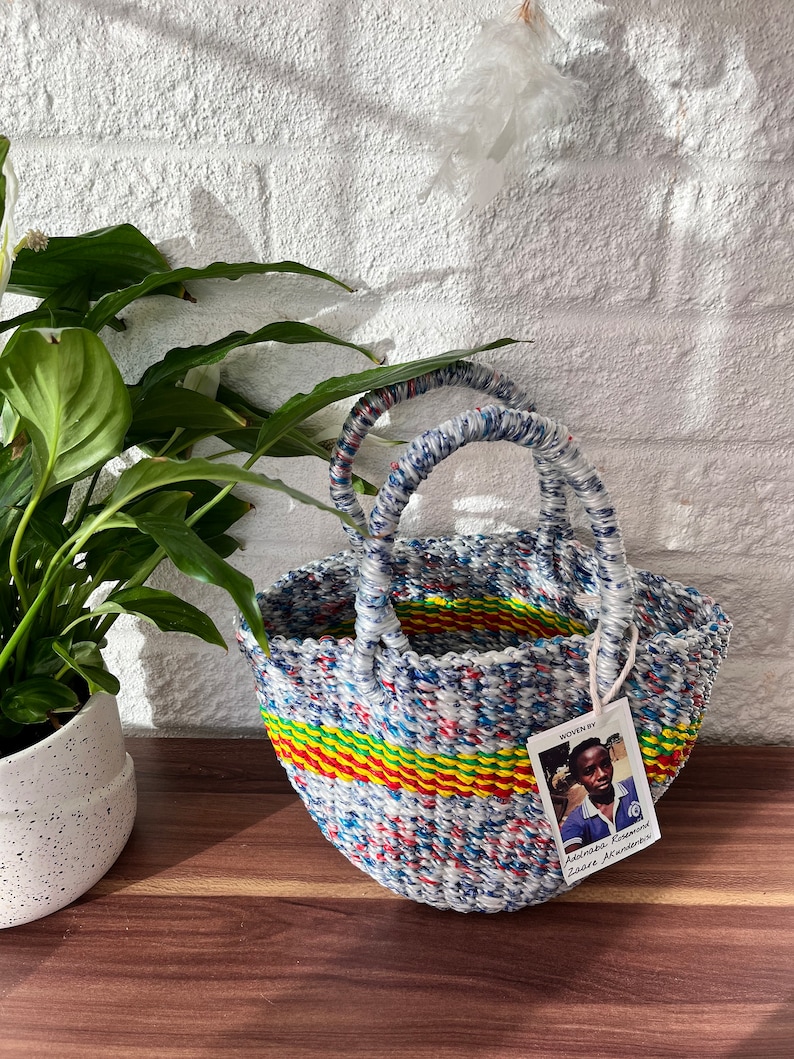 Basket Sustainable Gift - 100% Recycled Plastic Home Decor - Etsy