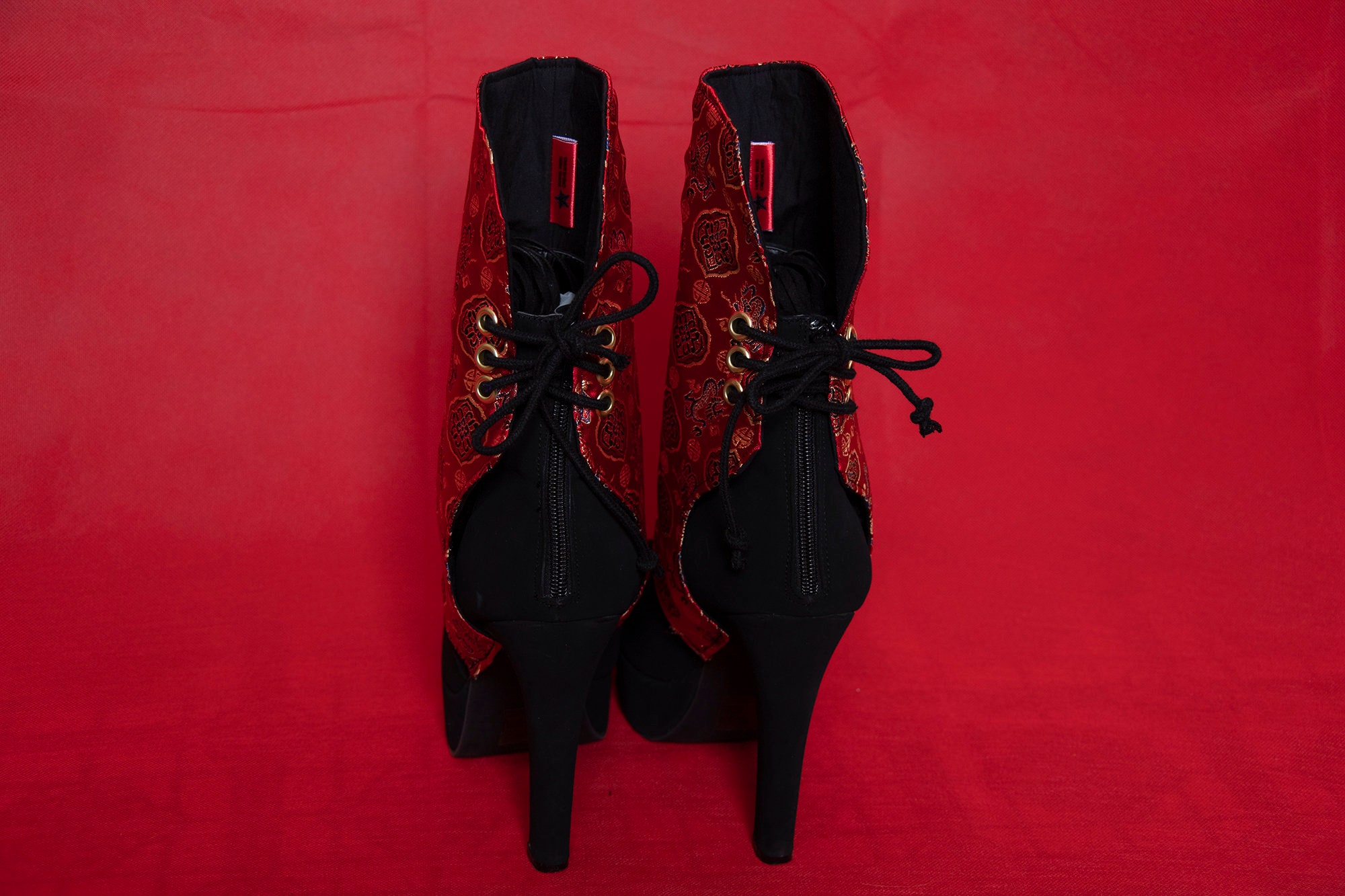 Boot Covers Made With Chinese Brocade. Laces up at the Back and is ...