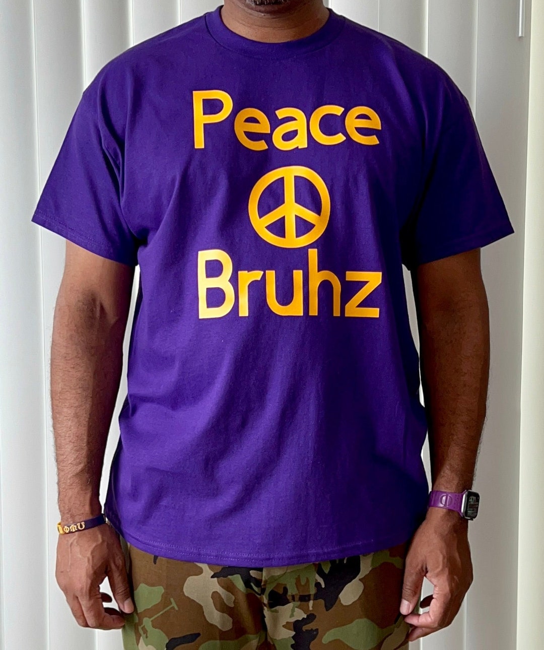 Peace Bruhz Bright Gold Tshirt - Etsy