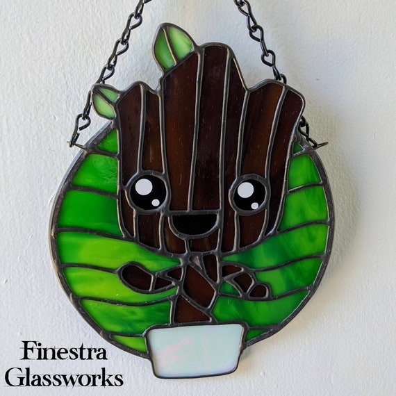 Baby Groot Stained Glass Suncatcher | Etsy