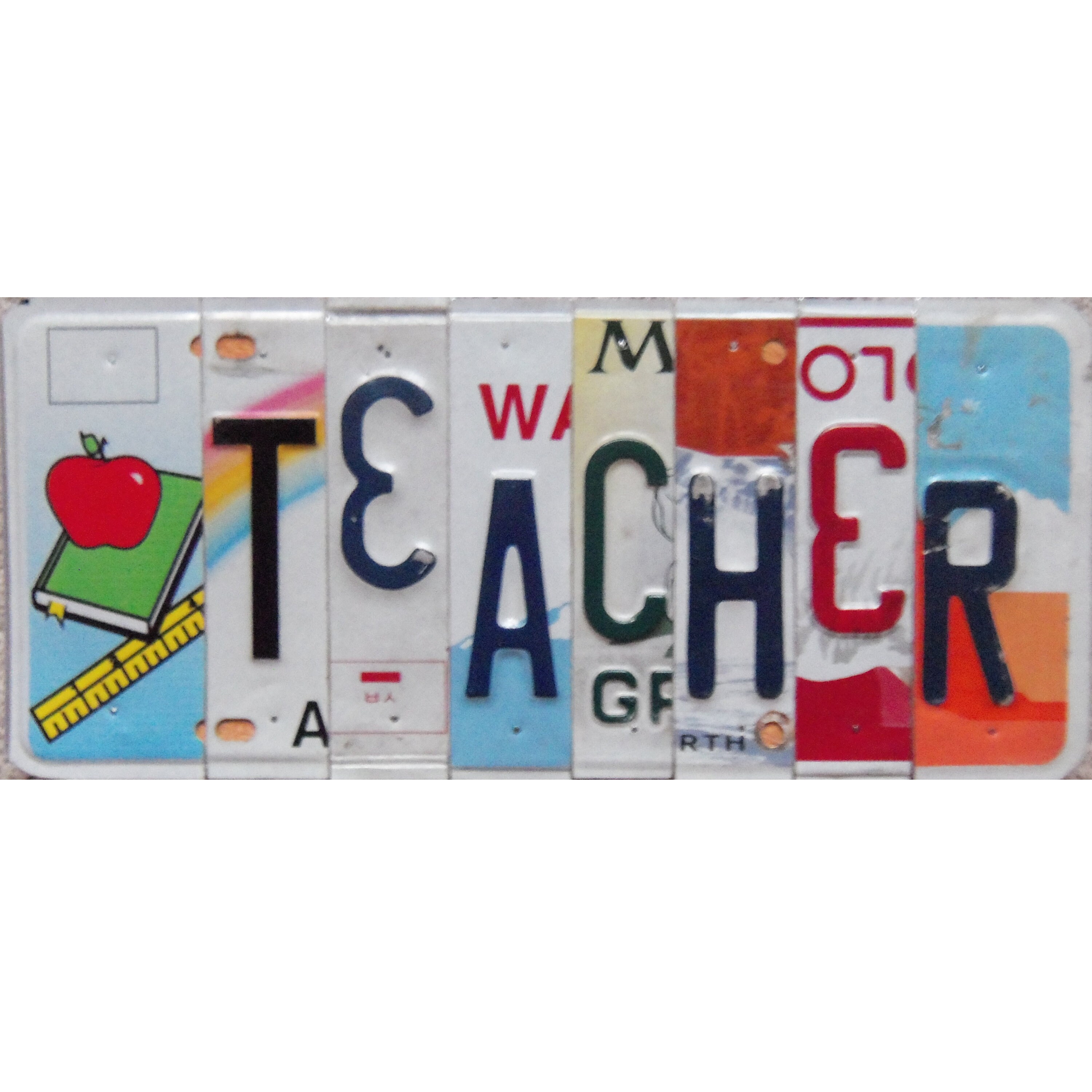 Custom Made TEACHER License Plate Letter Sign - Etsy