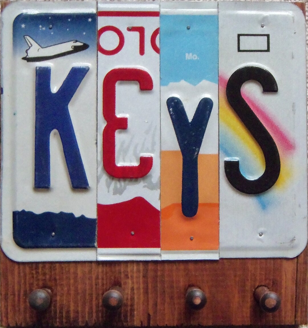 Handcrafted Keys Wall Hanger License Plate Letter Sign - Etsy