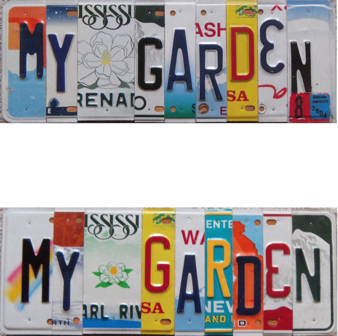 Custom Made My Garden License Plate Letter Sign - Etsy