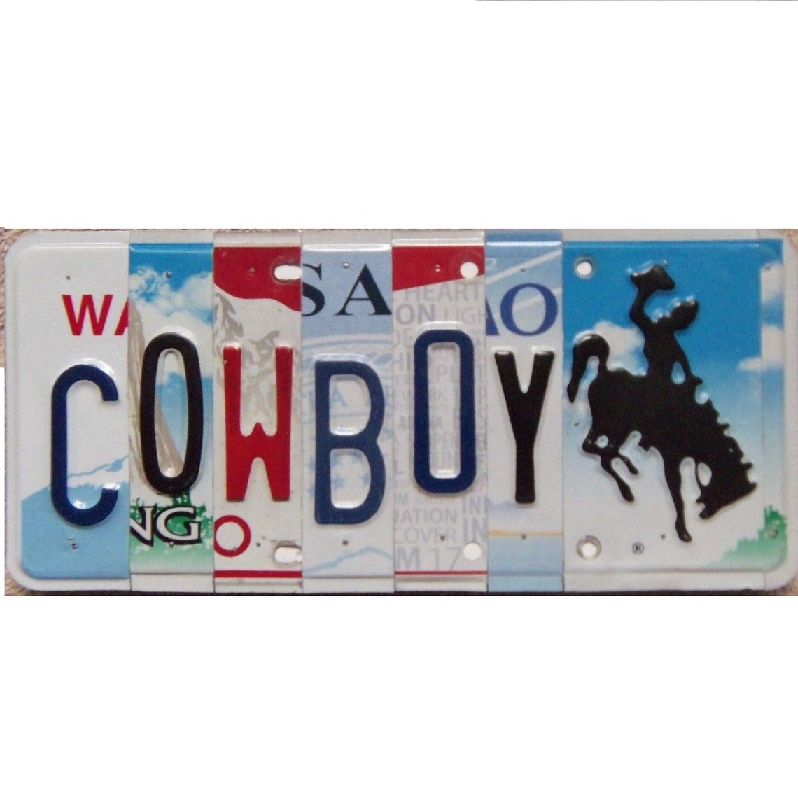 Cowboy Custom Made License Plate Letter Sign - Etsy