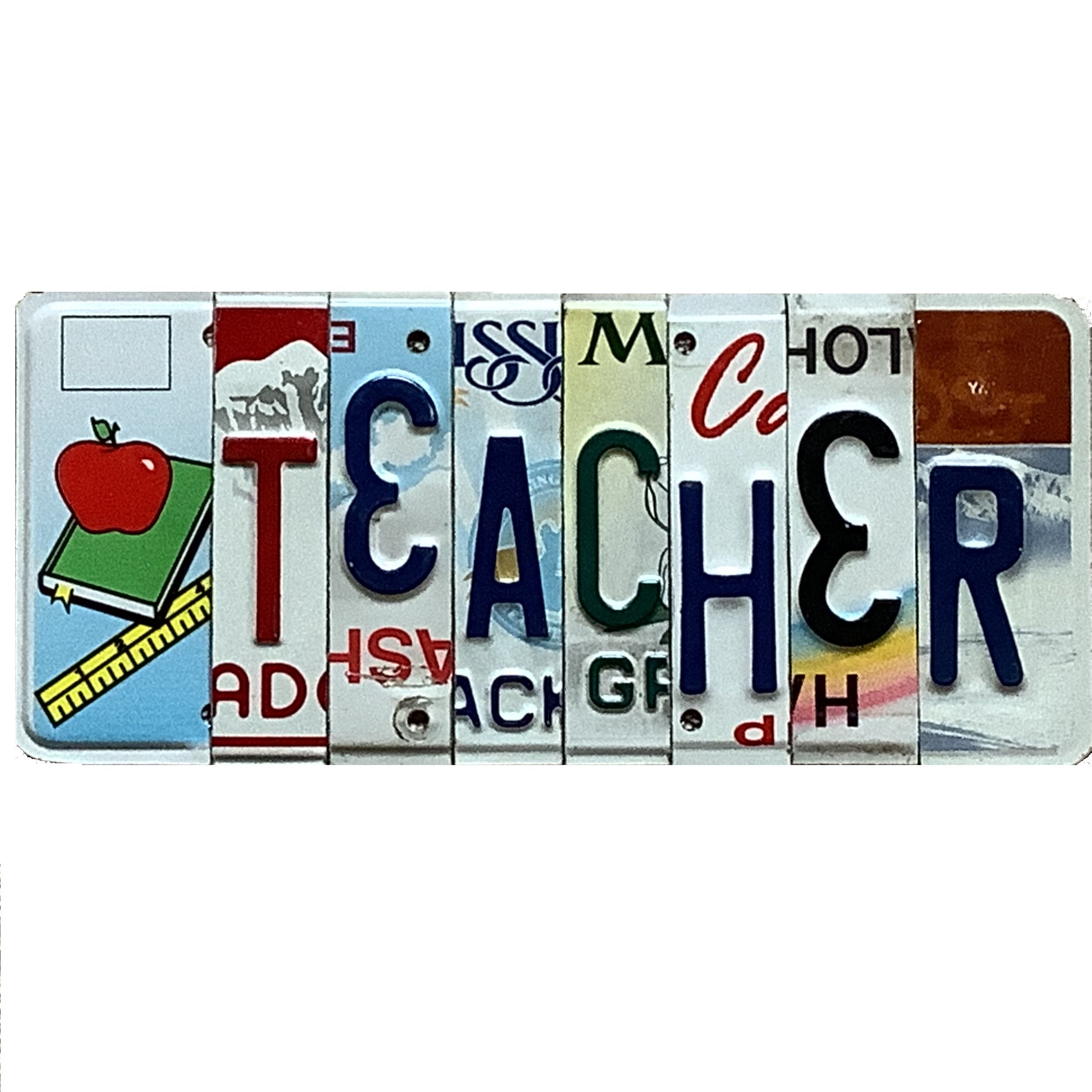 Custom Made TEACHER License Plate Letter Sign - Etsy