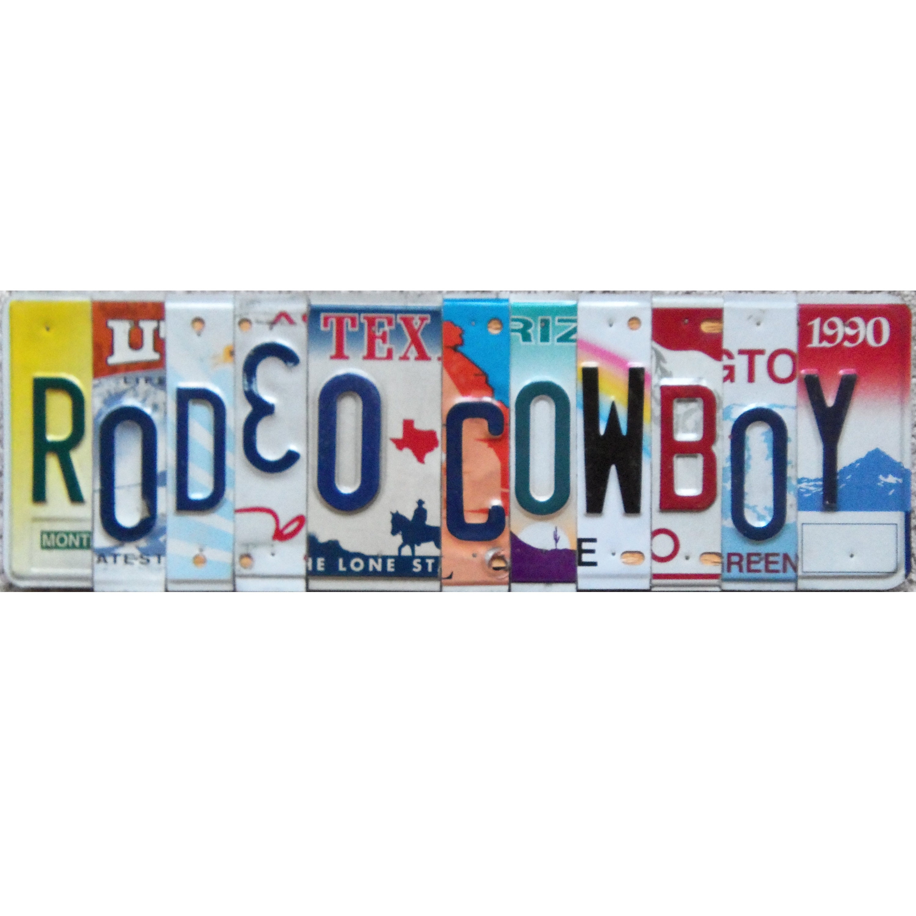 Custom Made Rodeo Cowboy License Plate Letter Sign - Etsy